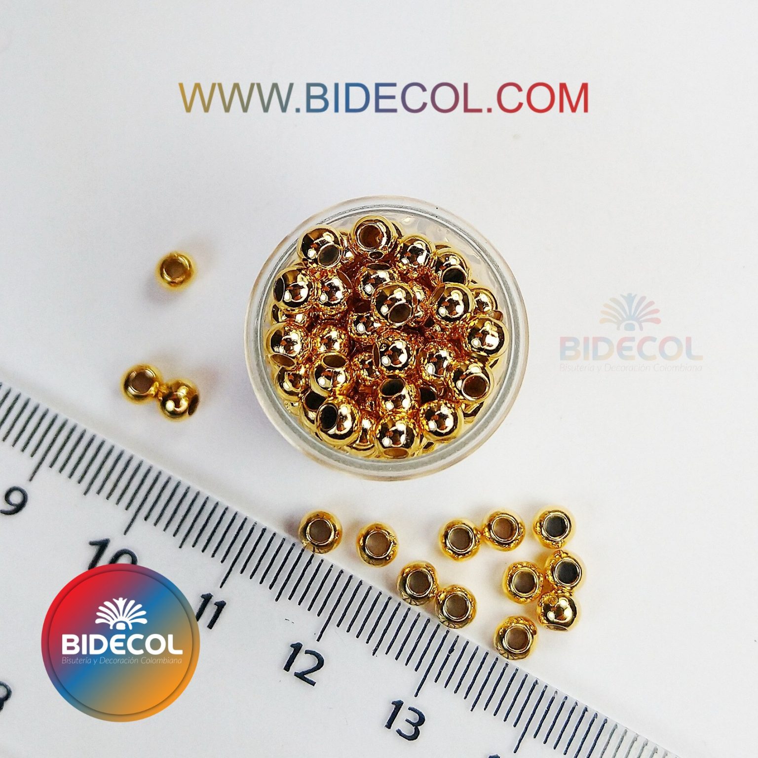 Balines de Oro Golfi #4 (4mm) x 10 Gramo - BIDECOL BISUTERIA