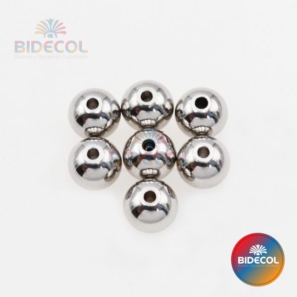 Balin de Acero Macizo #8 Plateado Hueco Pequeño x 50und - BIDECOL BISUTERIA