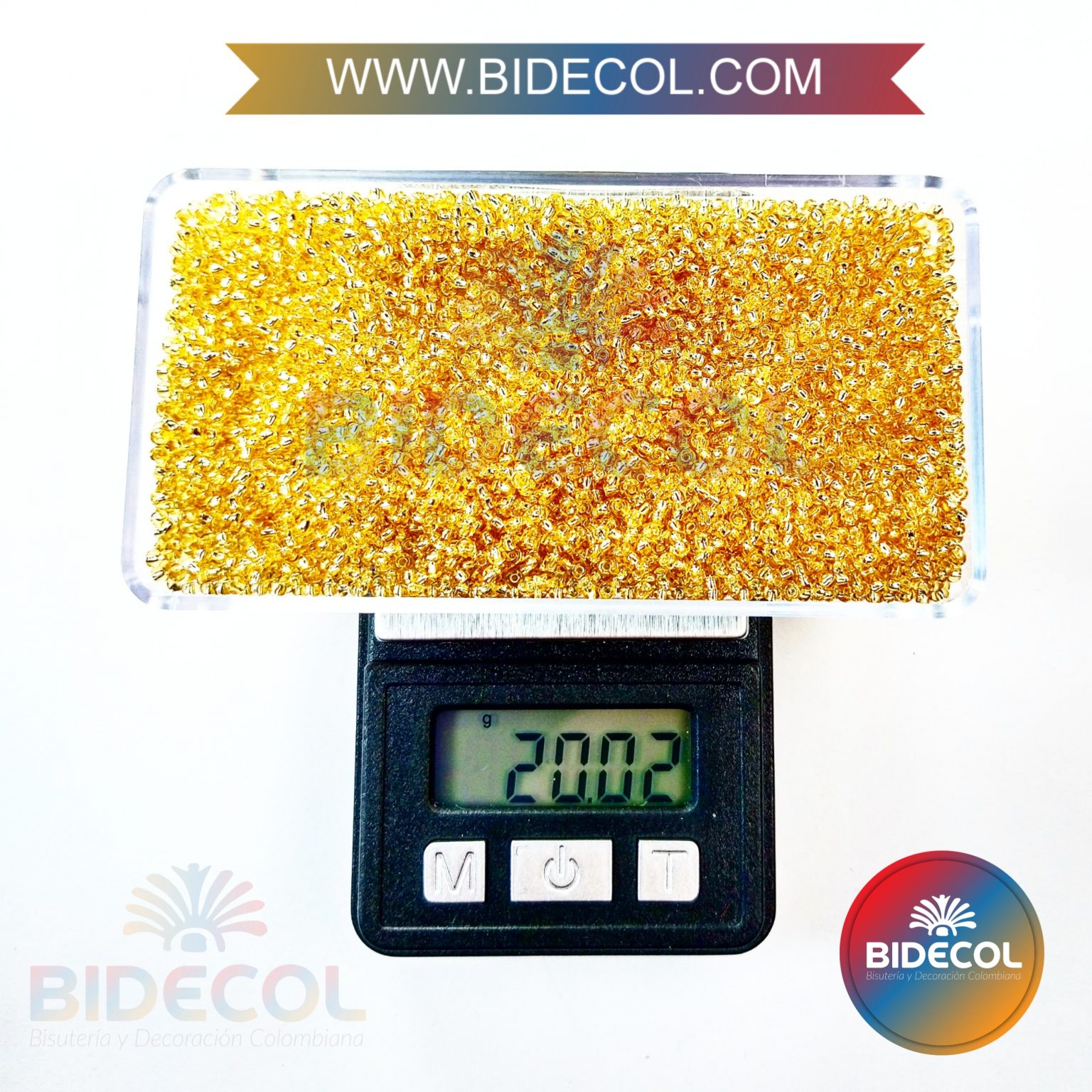 Mostacilla CHECA #12 (Mini) Dorado Brillante x 20GRS - BIDECOL BISUTERIA
