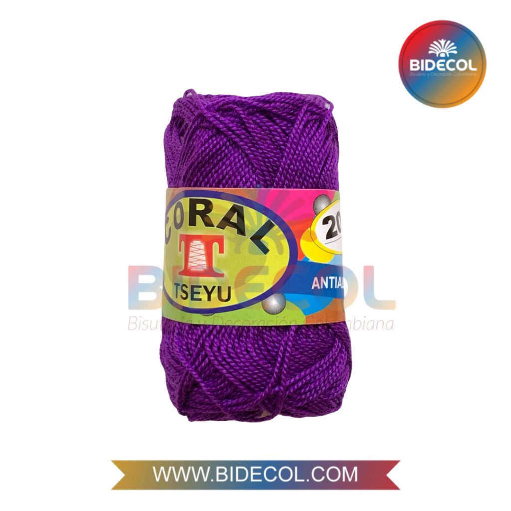 Hilo Para Crochet Coral Tseyu x 20grs Morado Oscuro x 1und - BIDECOL ...