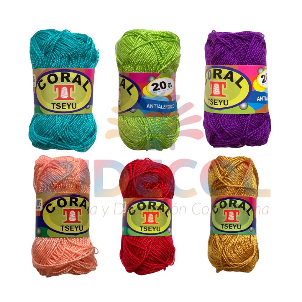 Hilo Para Crochet Coral Tseyu x 20grs Verde Menta x 1und - BIDECOL ...
