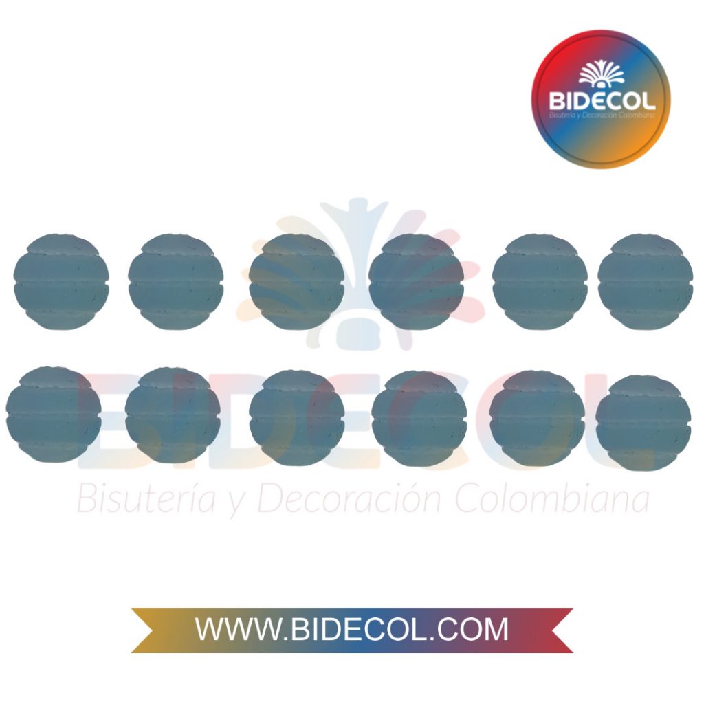 Neopreno Azul Opaco Traslucido Ranurado #8 x 12und - BIDECOL BISUTERIA